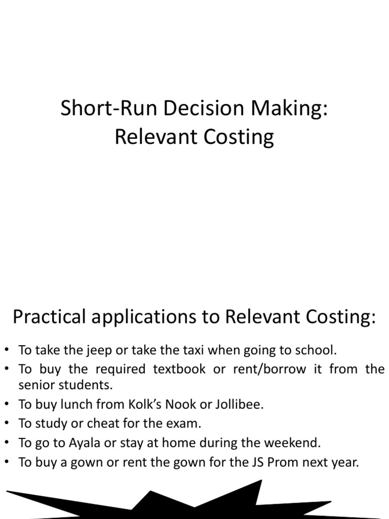 Relevant Cost Analysis | PDF | Lease | Cost Of Capital