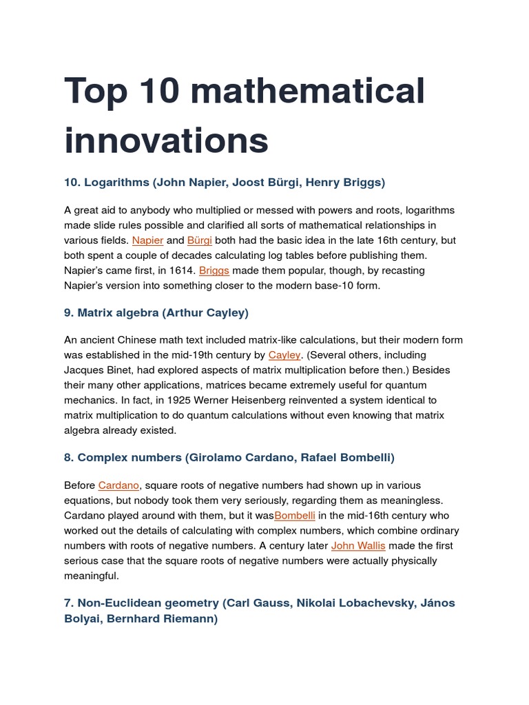 Math Innovations for Enthusiasts | PDF | Non Euclidean Geometry ...