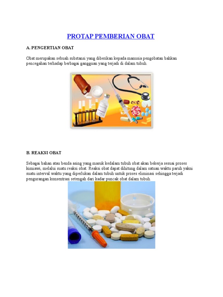 Protap Pemberian Obat | PDF
