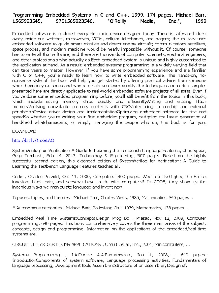 Programming Embedded Systems in C and C | PDF