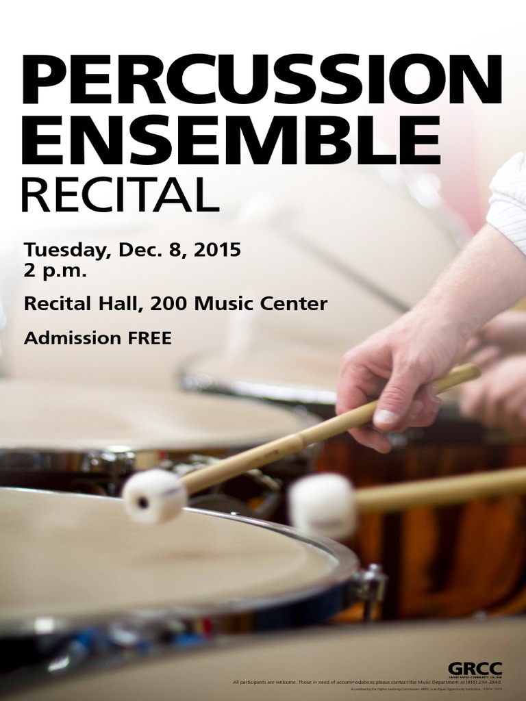 Percussion Ensemble Recital Announcement | PDF
