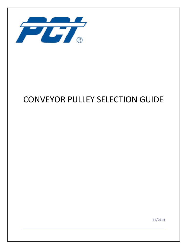 PCI Pulley Selection Guide 2014 | PDF