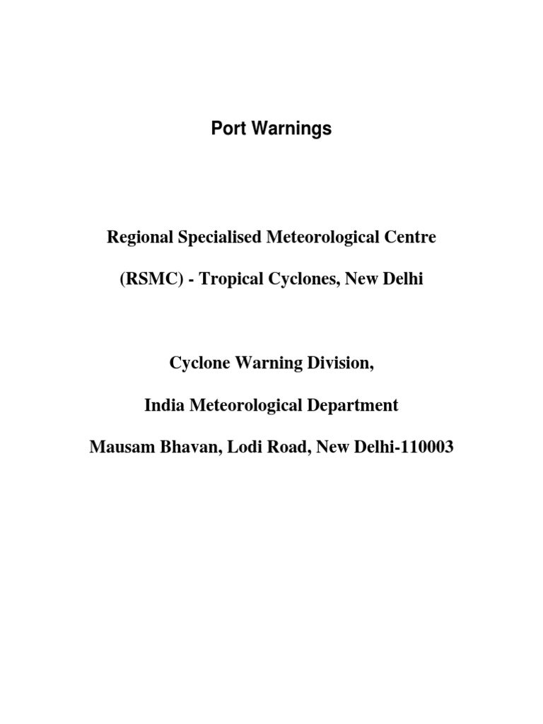 Cyclone Port Warning | PDF | Monsoon | Tropical Cyclones