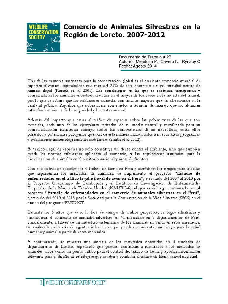 Trafico de Animales en Loreto | PDF | Diarrea | Aves