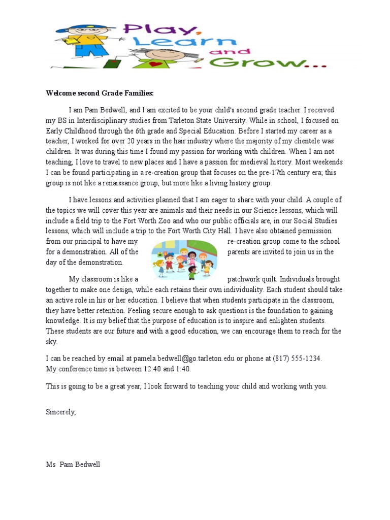 Educ 4303 Meet The Teacher Letter | PDF
