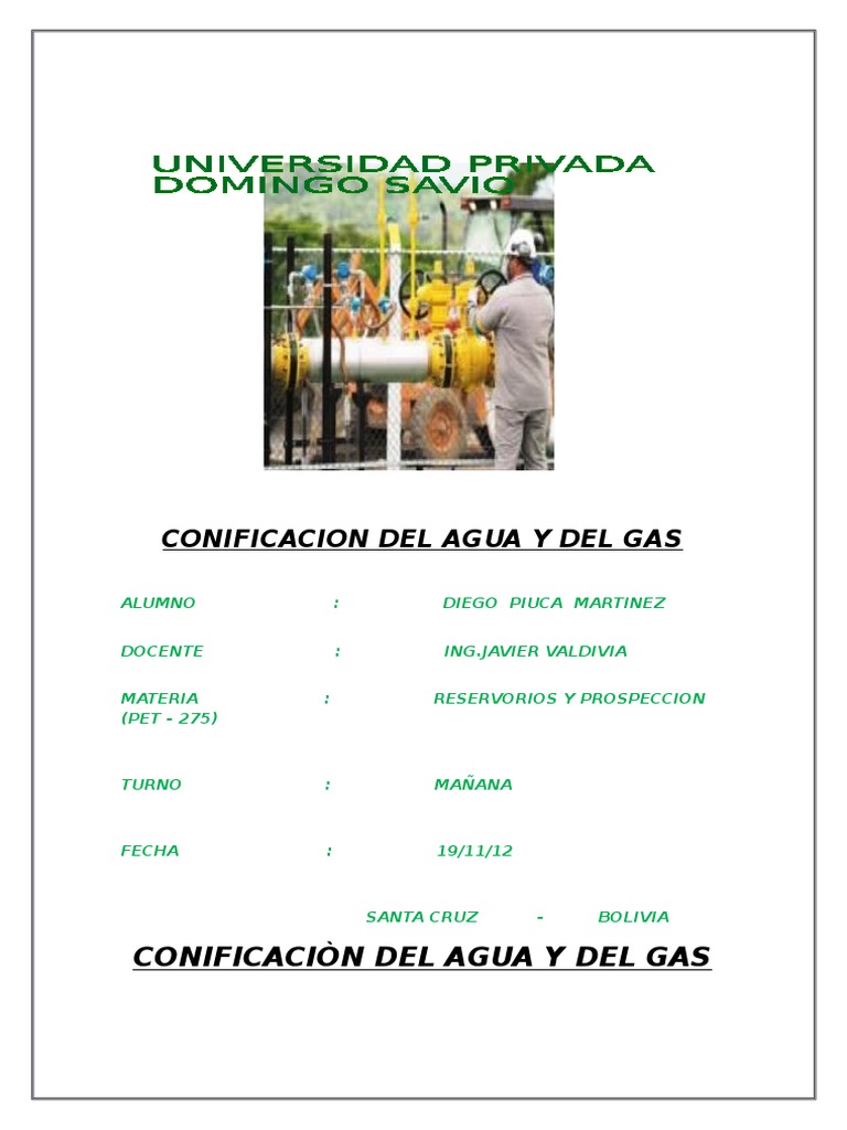 Conificacion Del Agua Del Gas | PDF | Agua subterránea | Agua