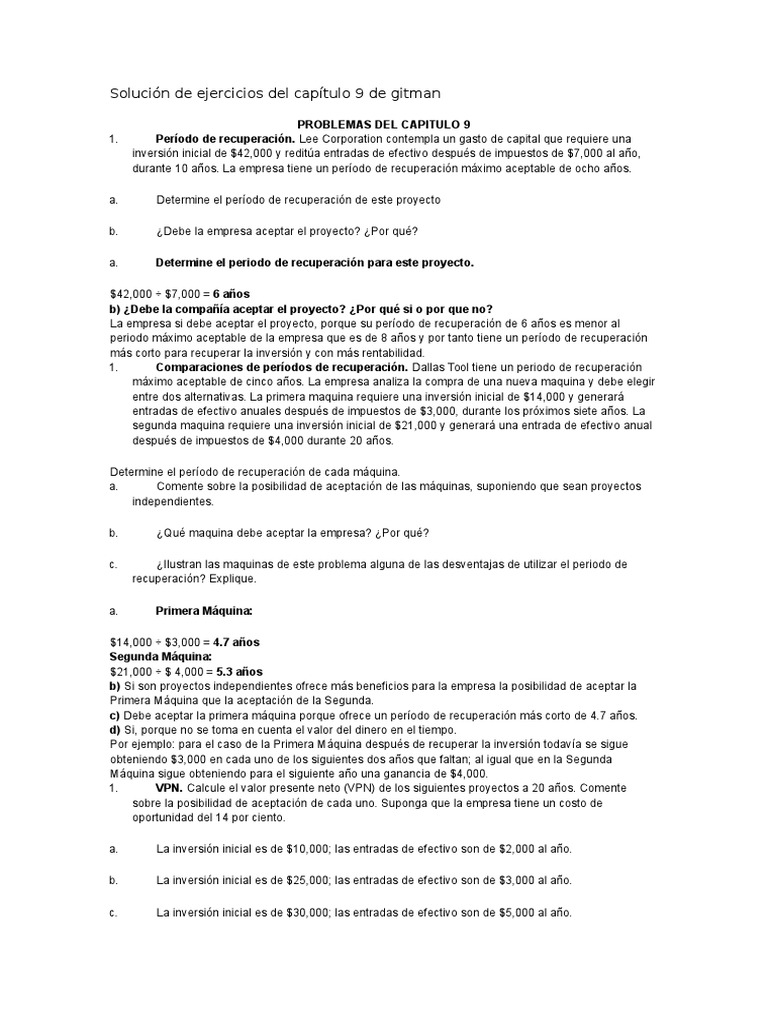 TIR y VPN Gitman | PDF | Tasa interna de retorno | Valor presente neto