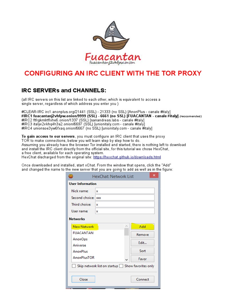 Configuring an IRC Client with the Tor Proxy: A Step-by-Step Guide | PDF | Proxy Server ...