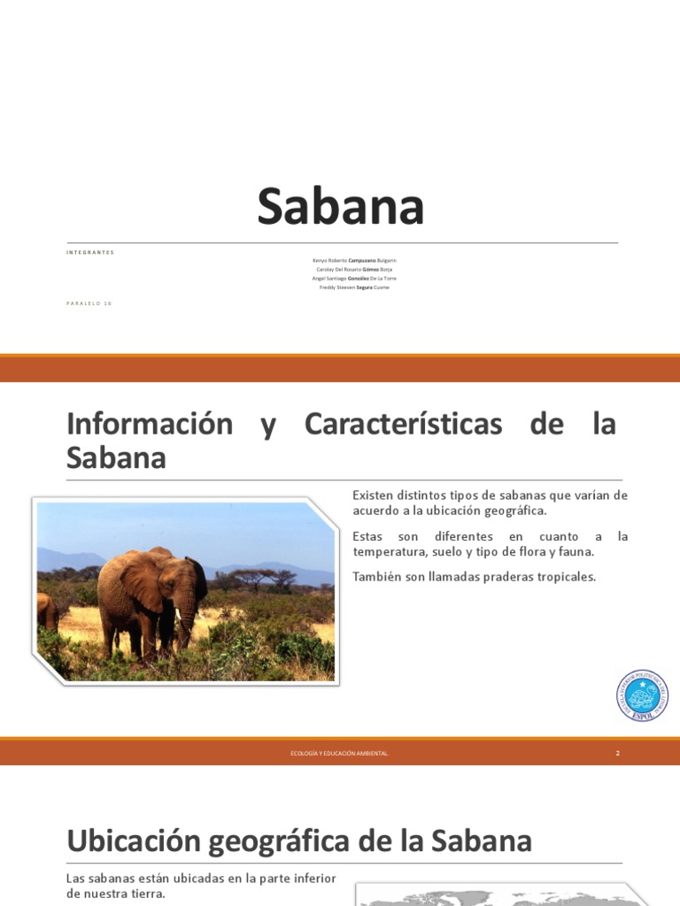 Diapositivas Exposición Sabana. Ecología y Educación Ambiental | PDF ...