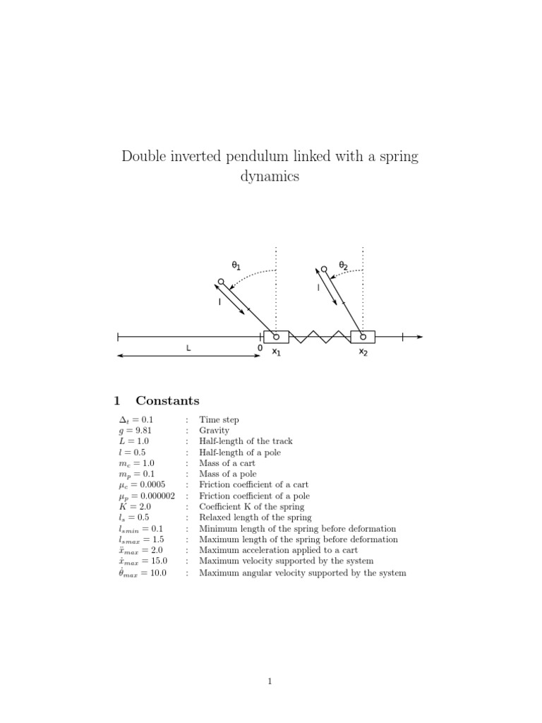 Double Inverted Pendulum Dynamics | PDF | Motion (Physics) | Applied And Interdisciplinary Physics