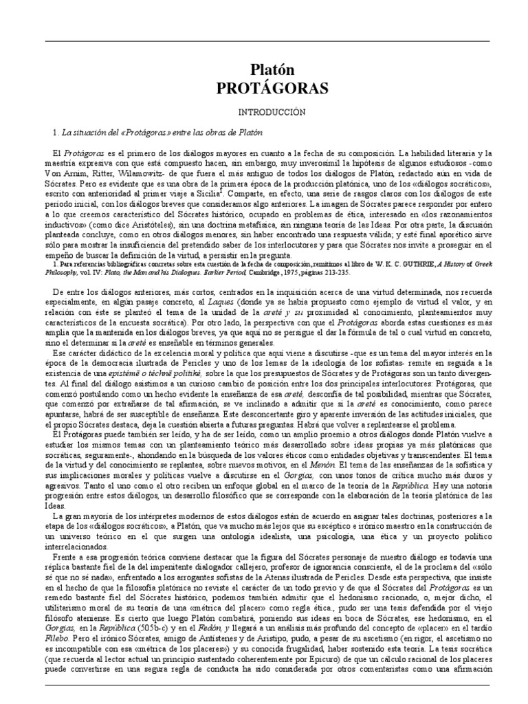 Platon - Protagoras | PDF | Sócrates | Platón