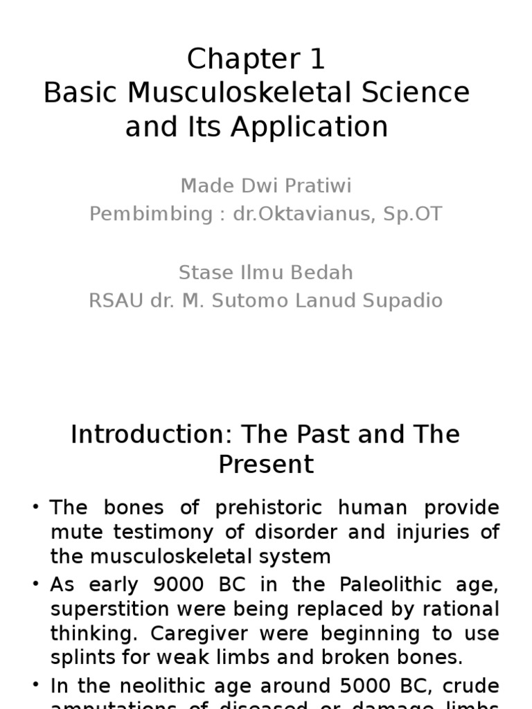 Basic Musculoskeletal Science and Its Application | PDF
