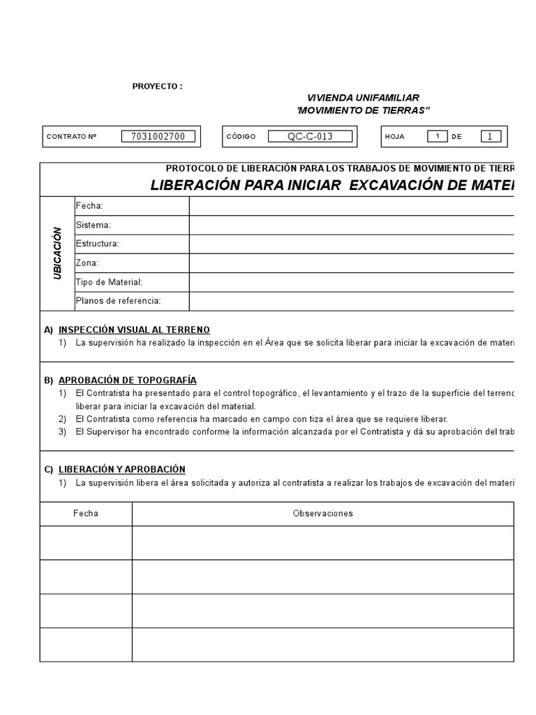 003 - Protocolo de Excavación. | PDF