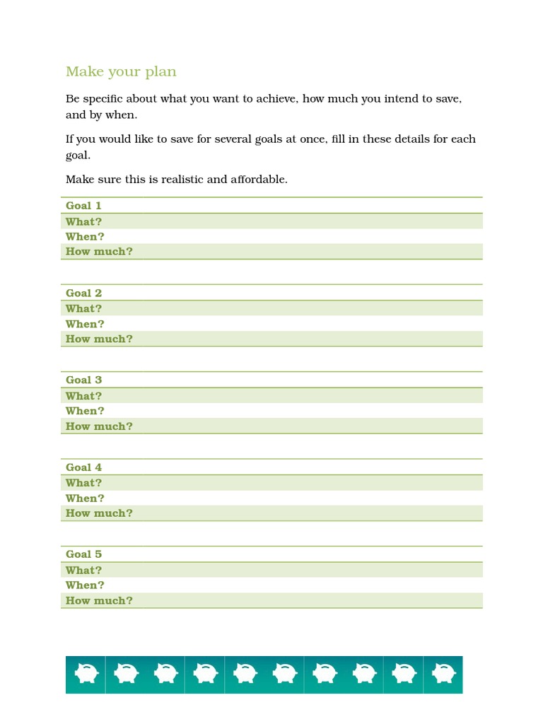 Goal Setting for Savings Plan | PDF