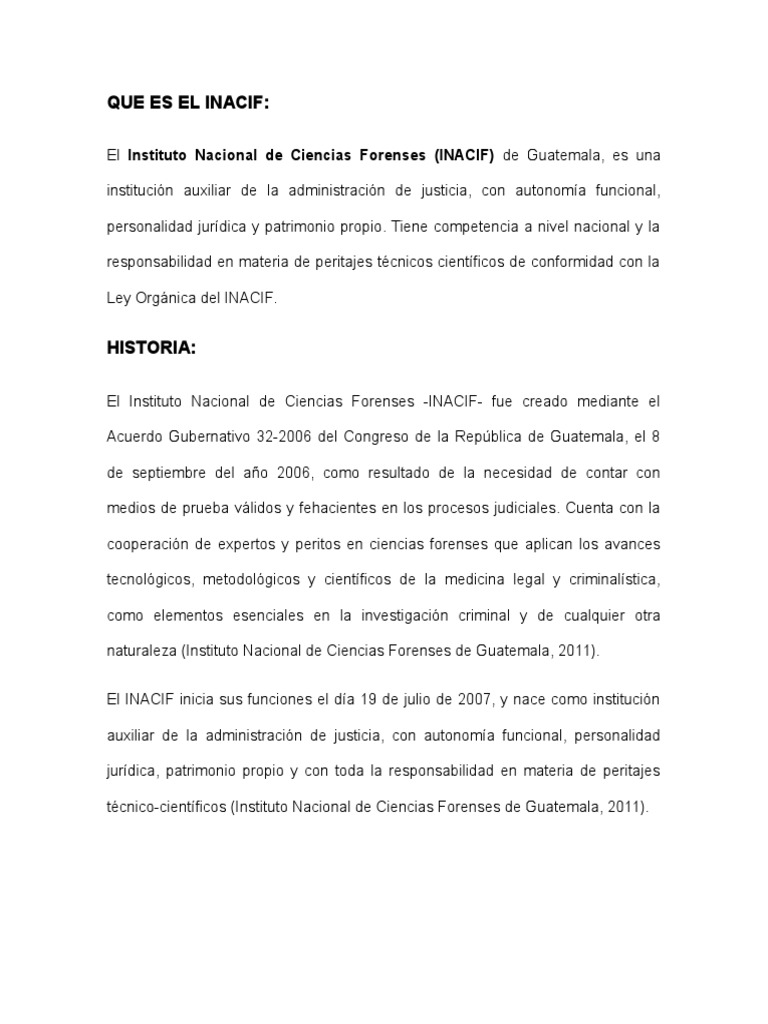 Todo Sobre El Inacif Guatemala | PDF | Virtud | Gobierno