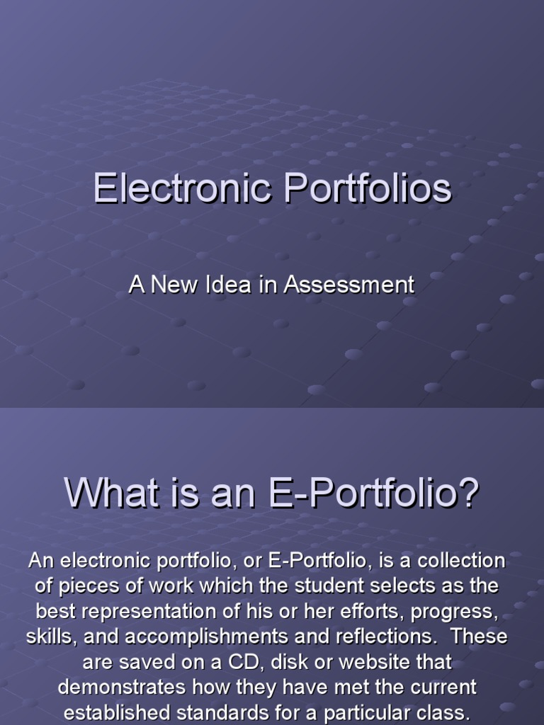 Electronic Portfolios | PDF