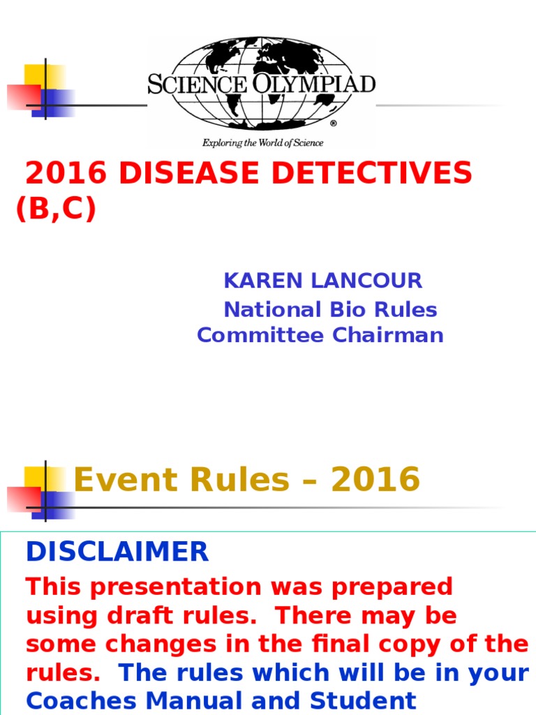 2016 Disease Detectives Overview | PDF | Relative Risk | Epidemiology