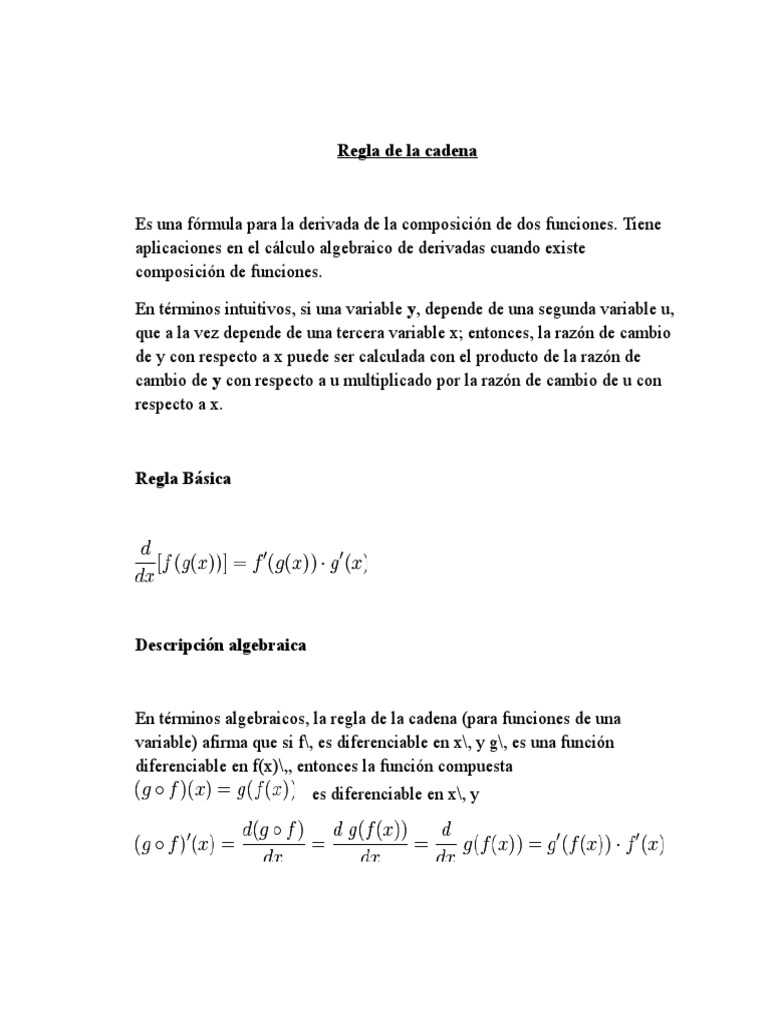 Regla de La Cadena | PDF | Derivado | División (Matemáticas)
