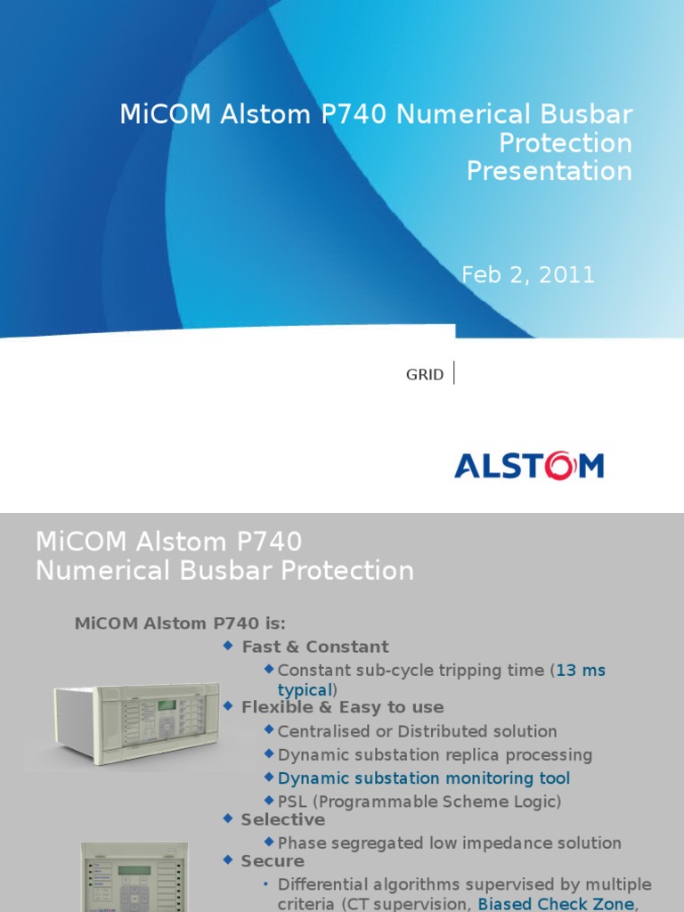 MiCOM Alstom P740 Busbar Protection | PDF | Input/Output | Signal ...