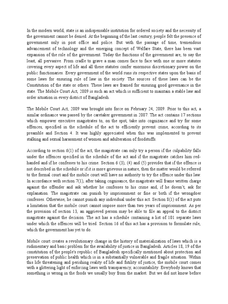The Impact and Expanding Role of Mobile Courts in Enforcing Laws and ...