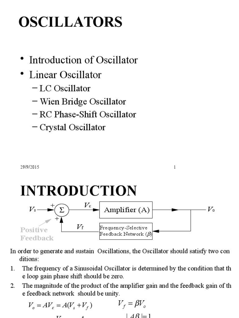 Oscillators | PDF | Electronic Oscillator | Amplifier