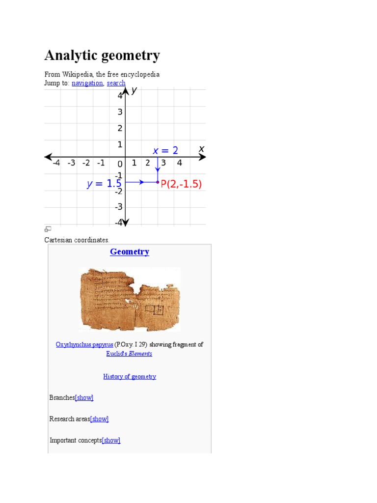 Analytic Geometry | PDF | Analytic Geometry | Algebra