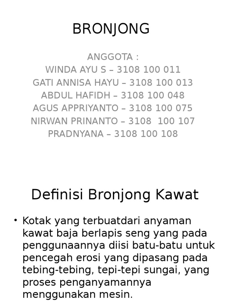 BRONJONG | PDF