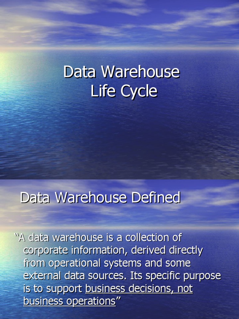 DW Life Cycle | PDF | Data Warehouse | Computer Data