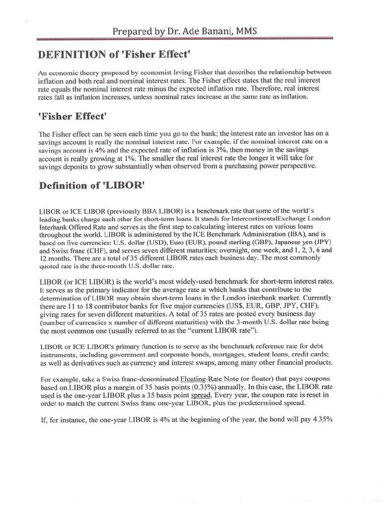 Fisher Effect | PDF