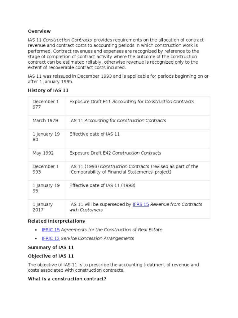 Overview of Long-Term Construction Contracts | PDF | International ...