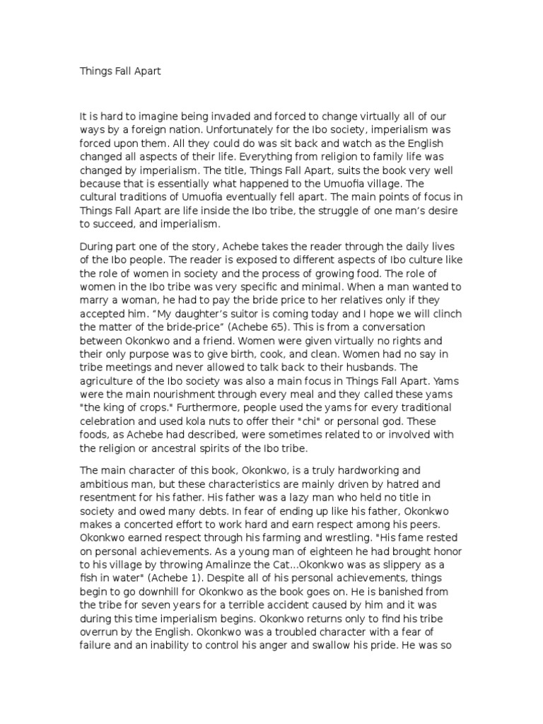 Things Fall Apart | PDF | Igbo People | Religion And Belief