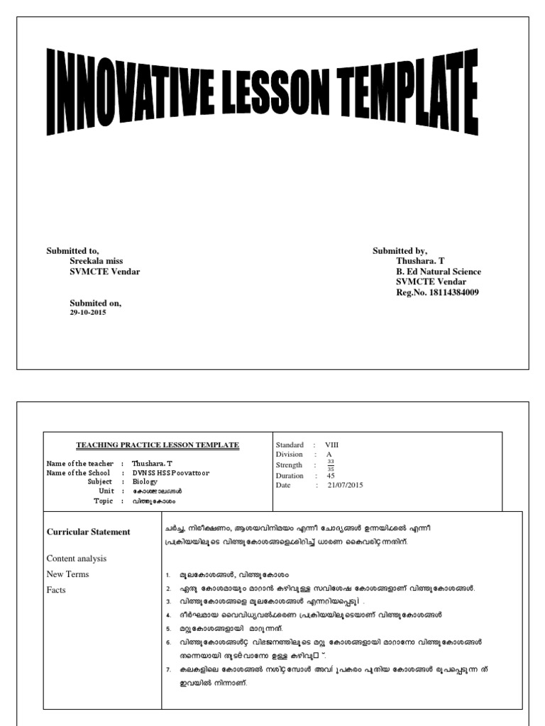 Innovative Lesson Template | PDF | Applied Psychology | Learning