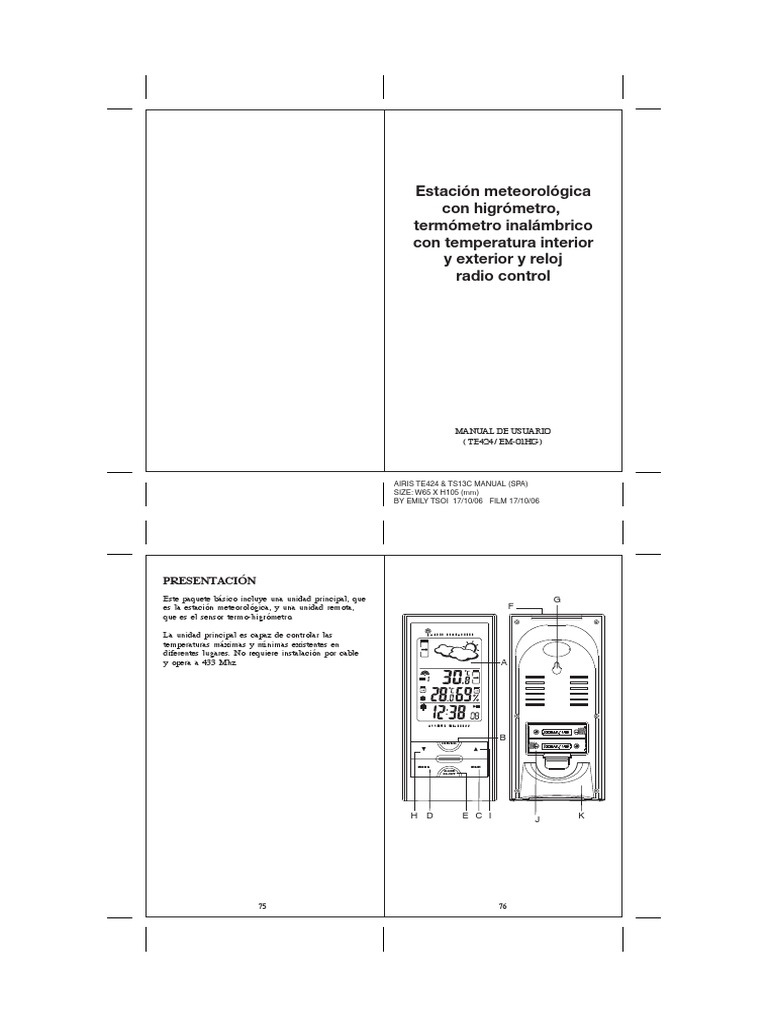 Airis Manual Em-01hg | PDF | Reloj | Meteorología