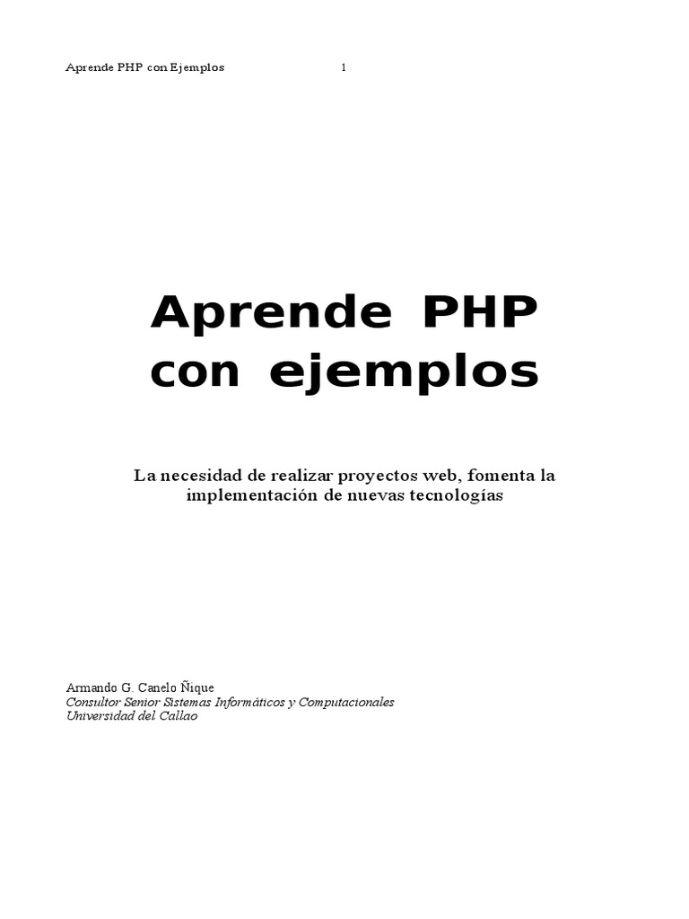 Aprende A Programar PHP Con Ejemplos | PDF | Servidor web | Internet y web