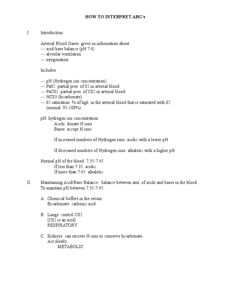 ABG Interpretation | PDF | Medical Emergencies | Medicine