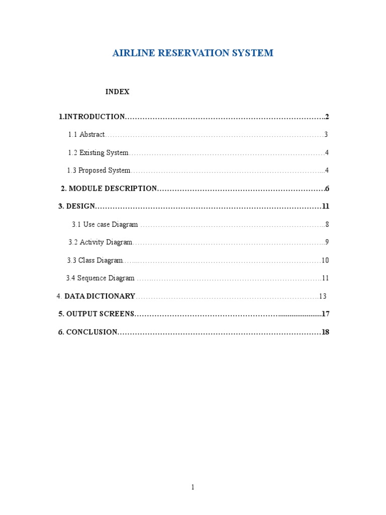 Airline Reservation System Project Report in | PDF | Unified Modeling ...