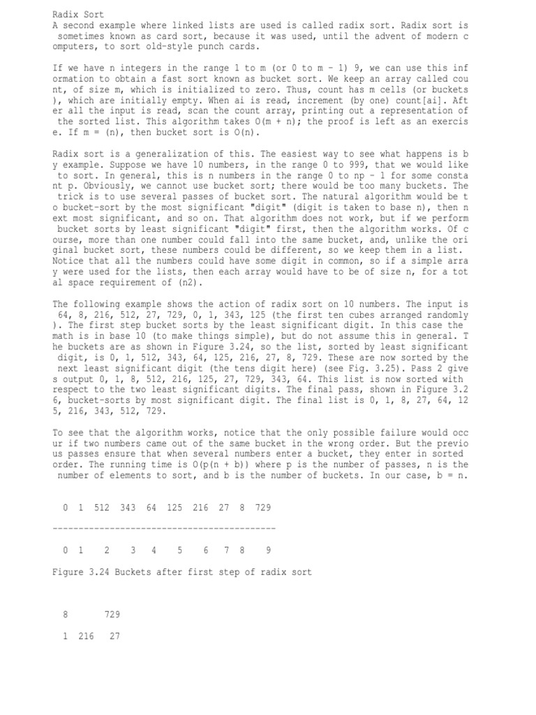 Radix Sort Pdf Discrete Mathematics Mathematical Concepts 