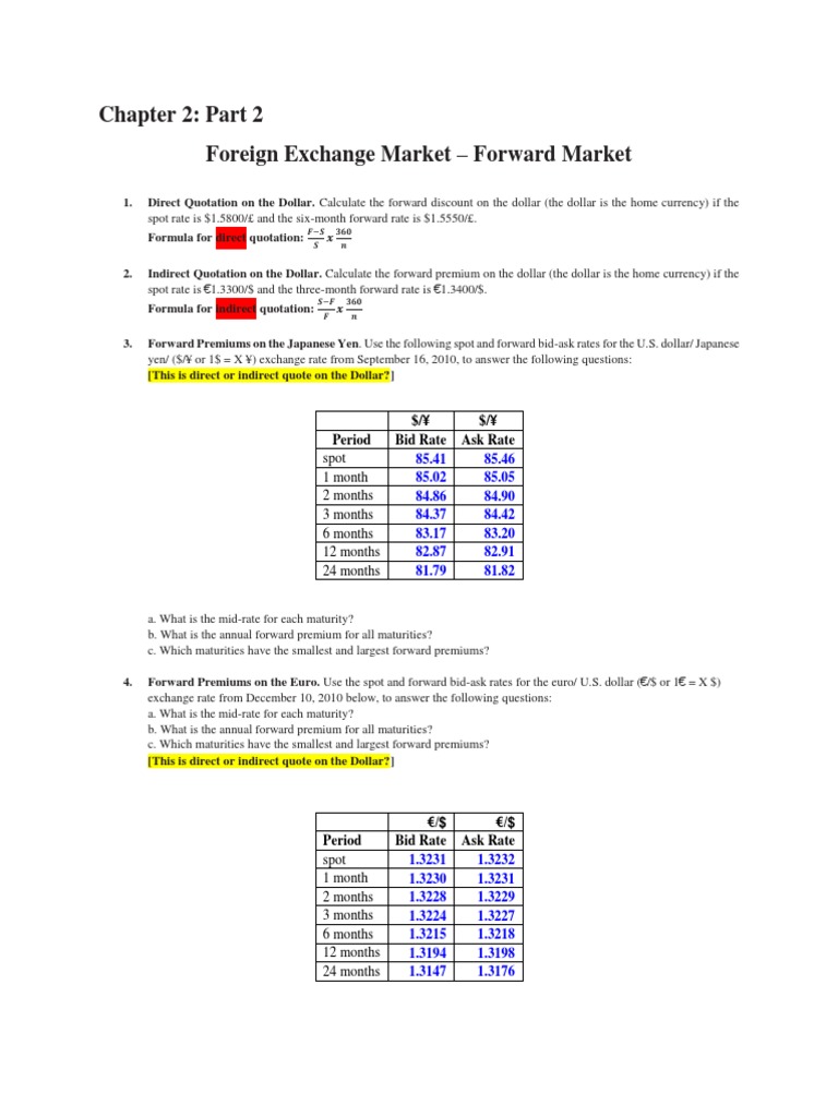 Chapter 2 - Part 2 - Problems - Answers | PDF | Exchange Rate ...