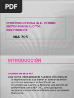 Resumen NIA 705 | PDF | Contralor | Evidencia
