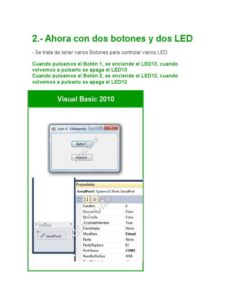 2.-Ahora Con Dos Botones y Dos LED: Visual Basic 2010 | PDF | Visual Basic .Net | String ...