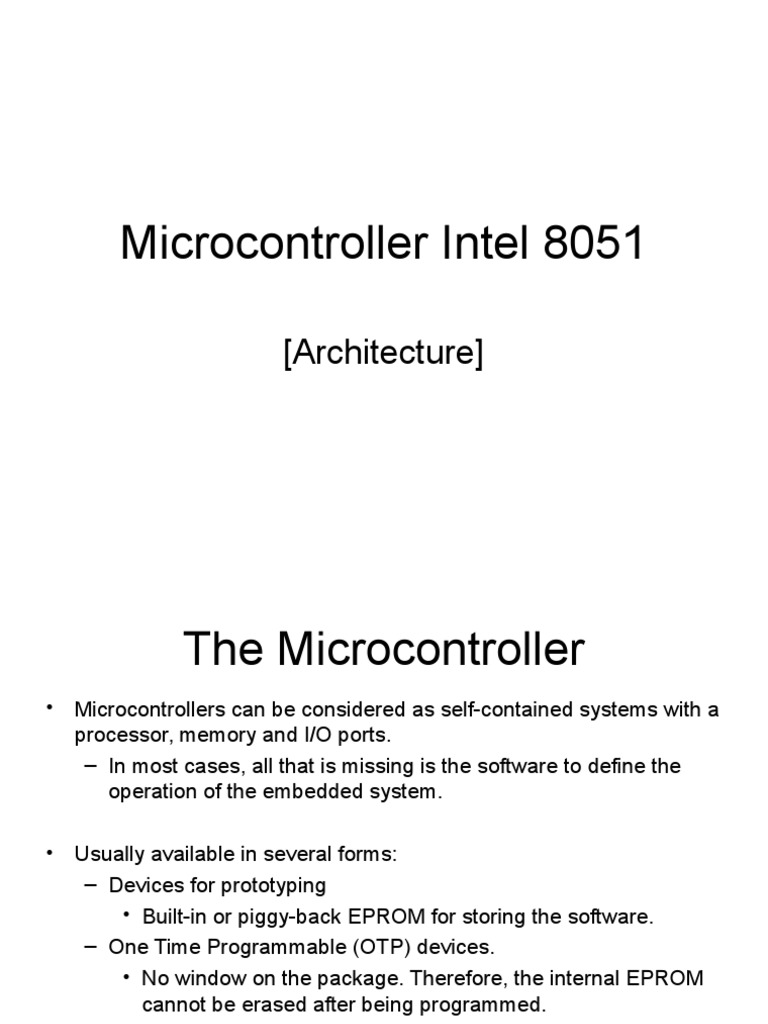 4 8051 Architecture | Download Free PDF | Microcontroller | Random Access Memory