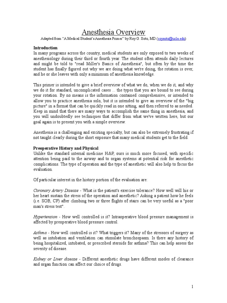 Anesthesia Notes | Anesthesia | Apnea