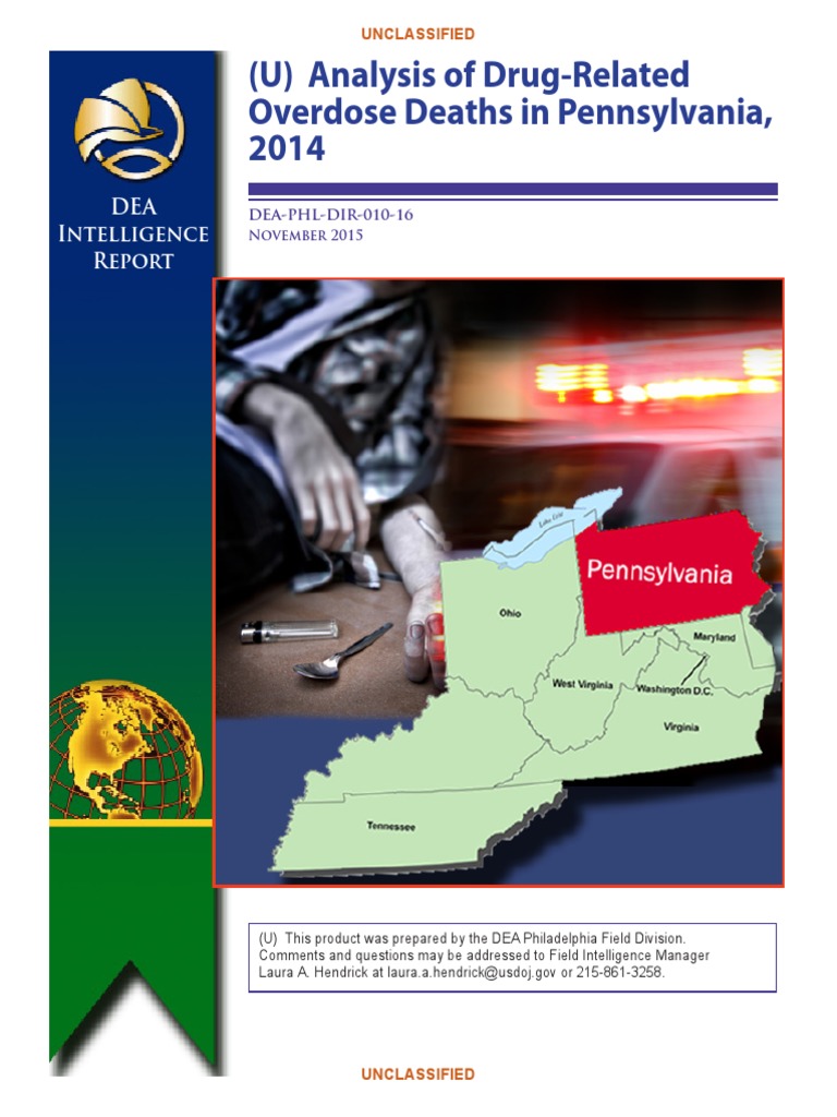 Analysis of Drug-Related Overdose Deaths in Pennsylvania, 2014 | PDF