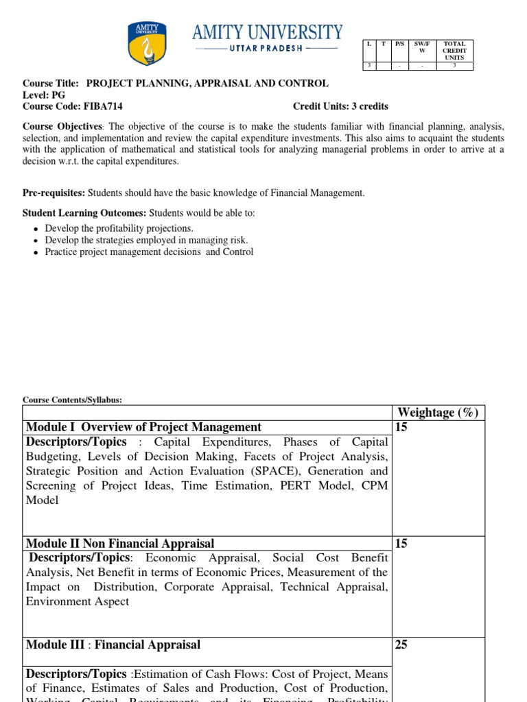 Amity MBA Syllabus | PDF | Educational Assessment | Business
