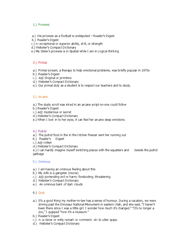 100 Unfamiliar Words with Examples | PDF
