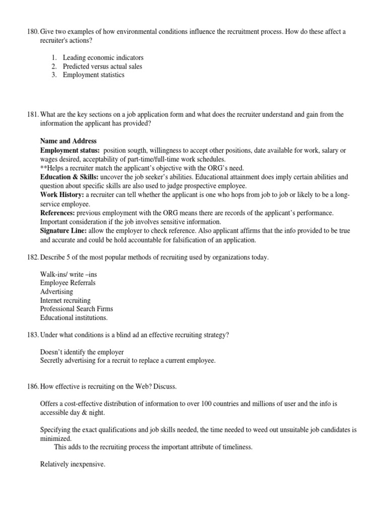 Test Bank Chapter 5 | PDF | Recruitment | Employment