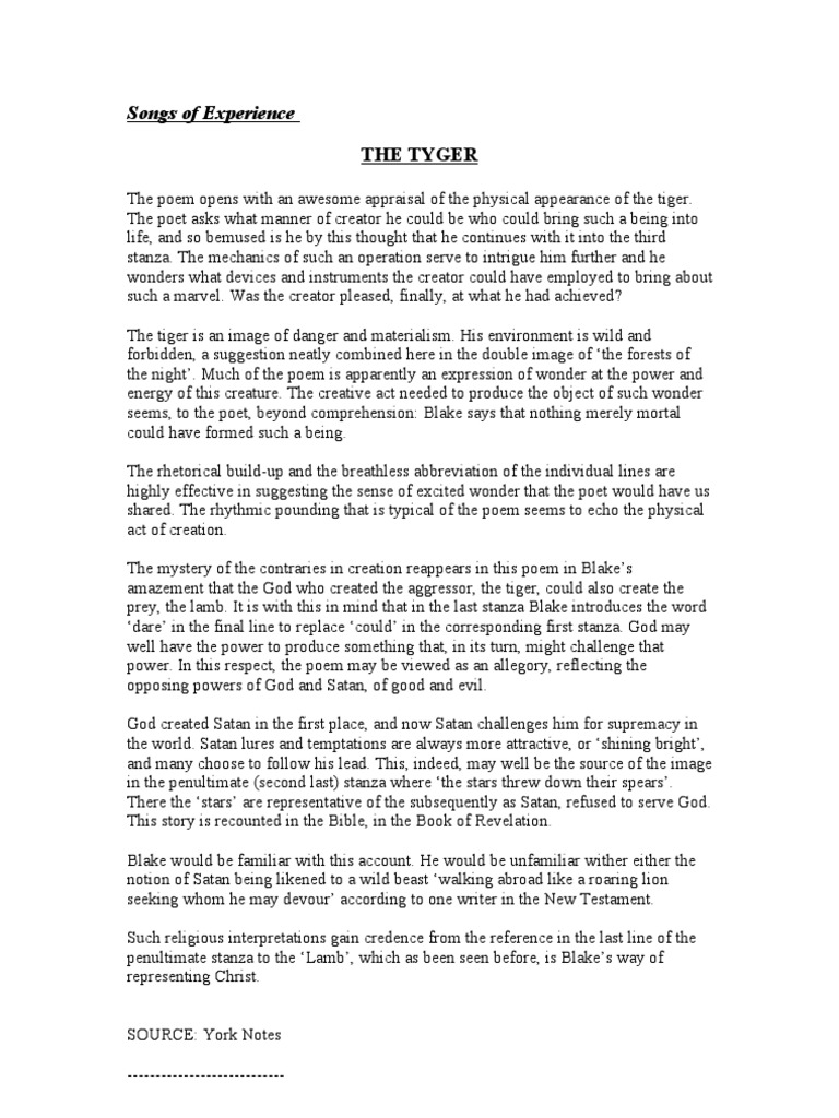 The Tyger | William Blake | Poetry