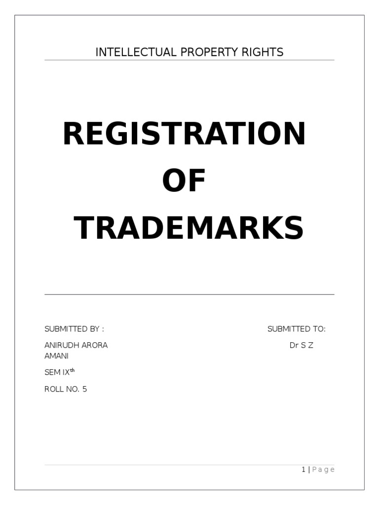 Registration of Trademark | PDF | Information Economics | Trademark