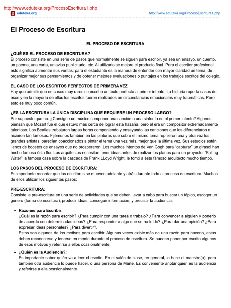 Pasos Clave del Proceso de Escritura | PDF | Escritura | Palabra