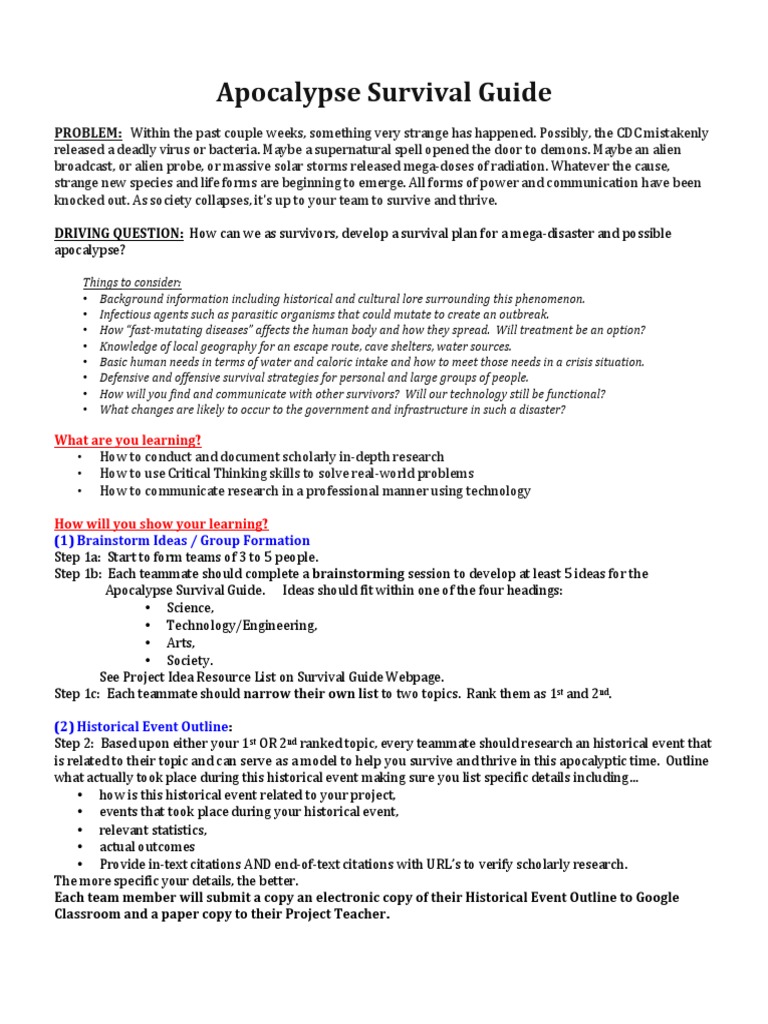Apocalypse Survival Guide1 | PDF | Apocalyptic And Post Apocalyptic ...